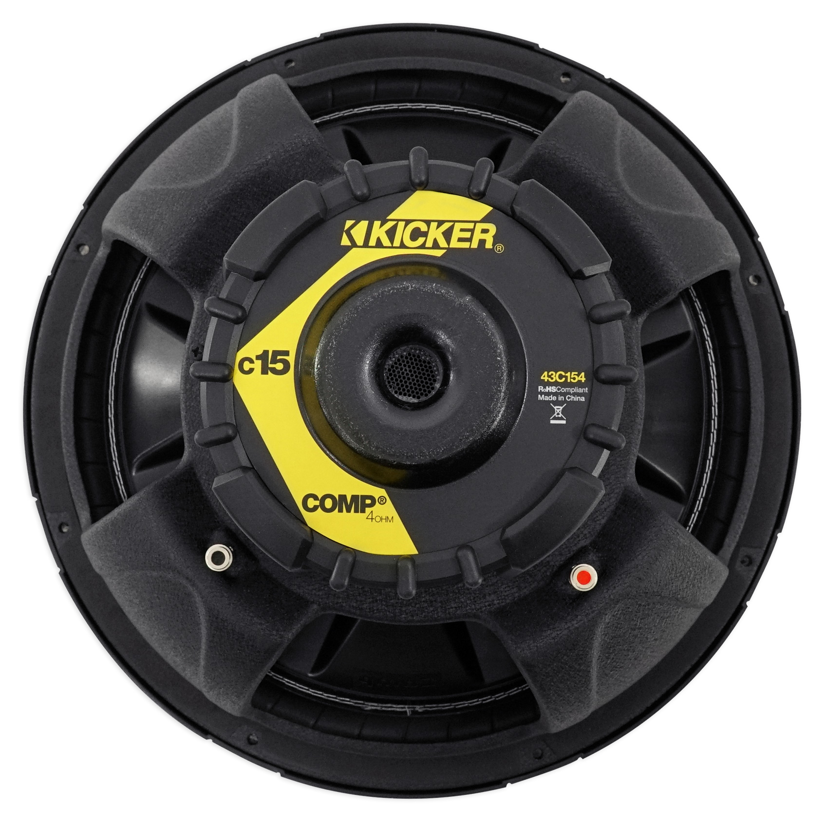 2) KICKER 43C154 Comp 15" 1000 Watt Car Subwoofers Subs+Sealed Sub Box ...