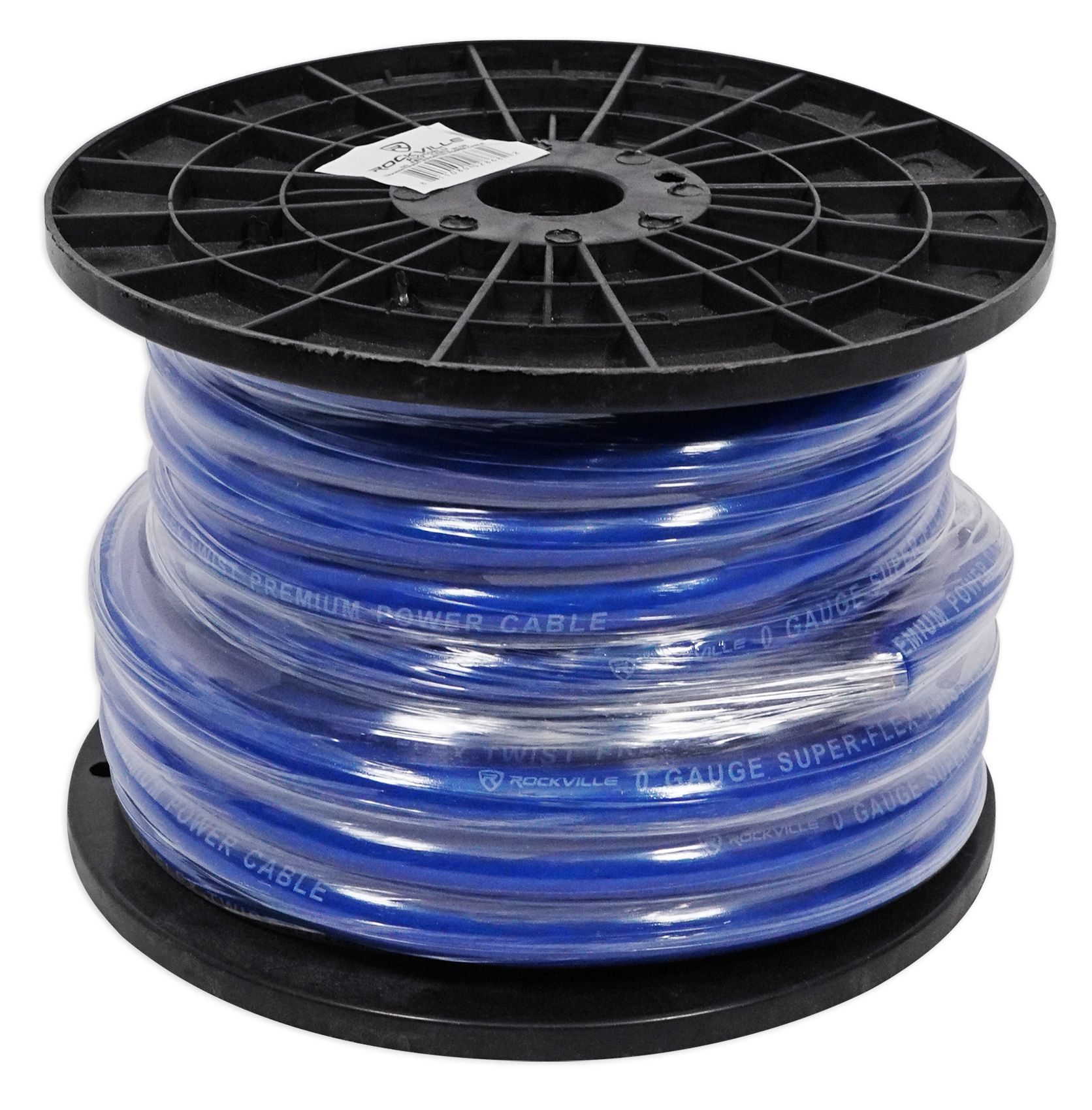Rockville R0G50BLUE 0 Gauge 50 Foot Spool Blue Car Amp Power+Ground ...