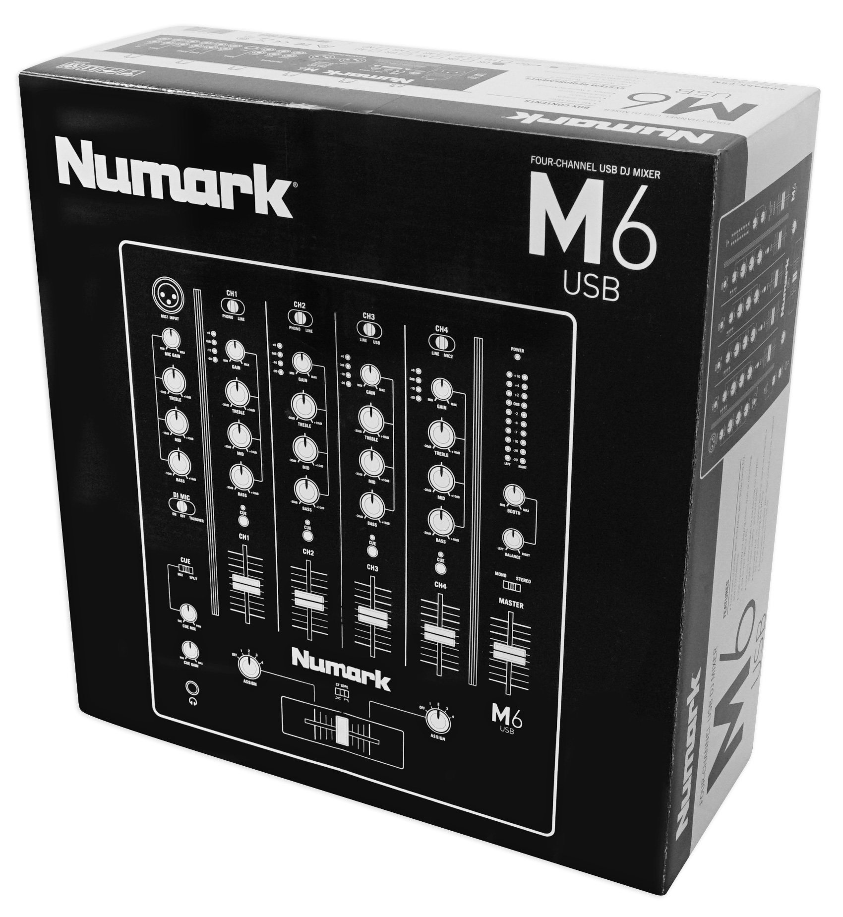 Numark M6 USB 4-Channel Pro DJ Mixer w/ USB Interface M6USB ...