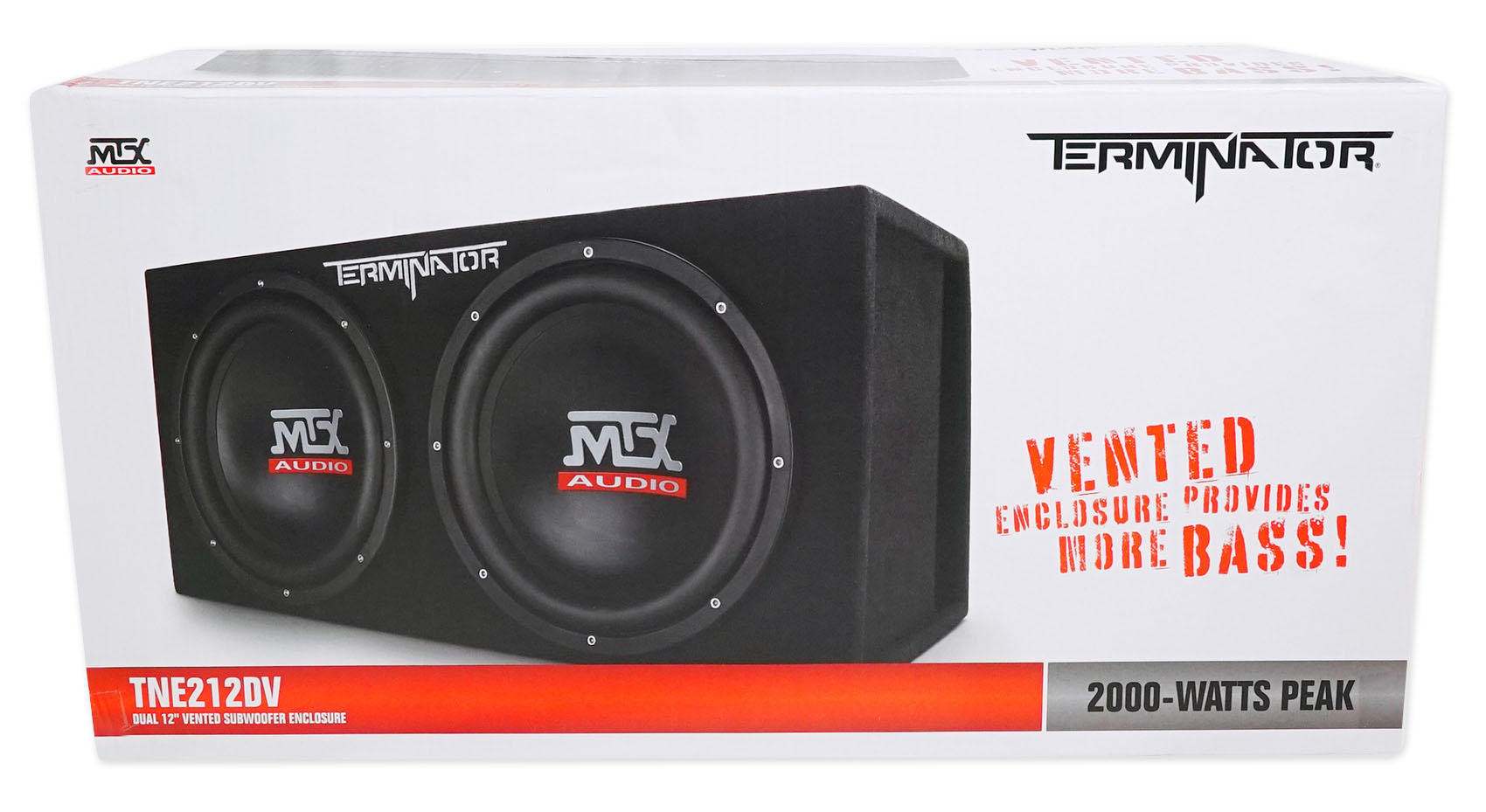 MTX Terminator TNP212DV Dual 12” Subwoofers+Box+Amplifier+Kit+Capacitor ...
