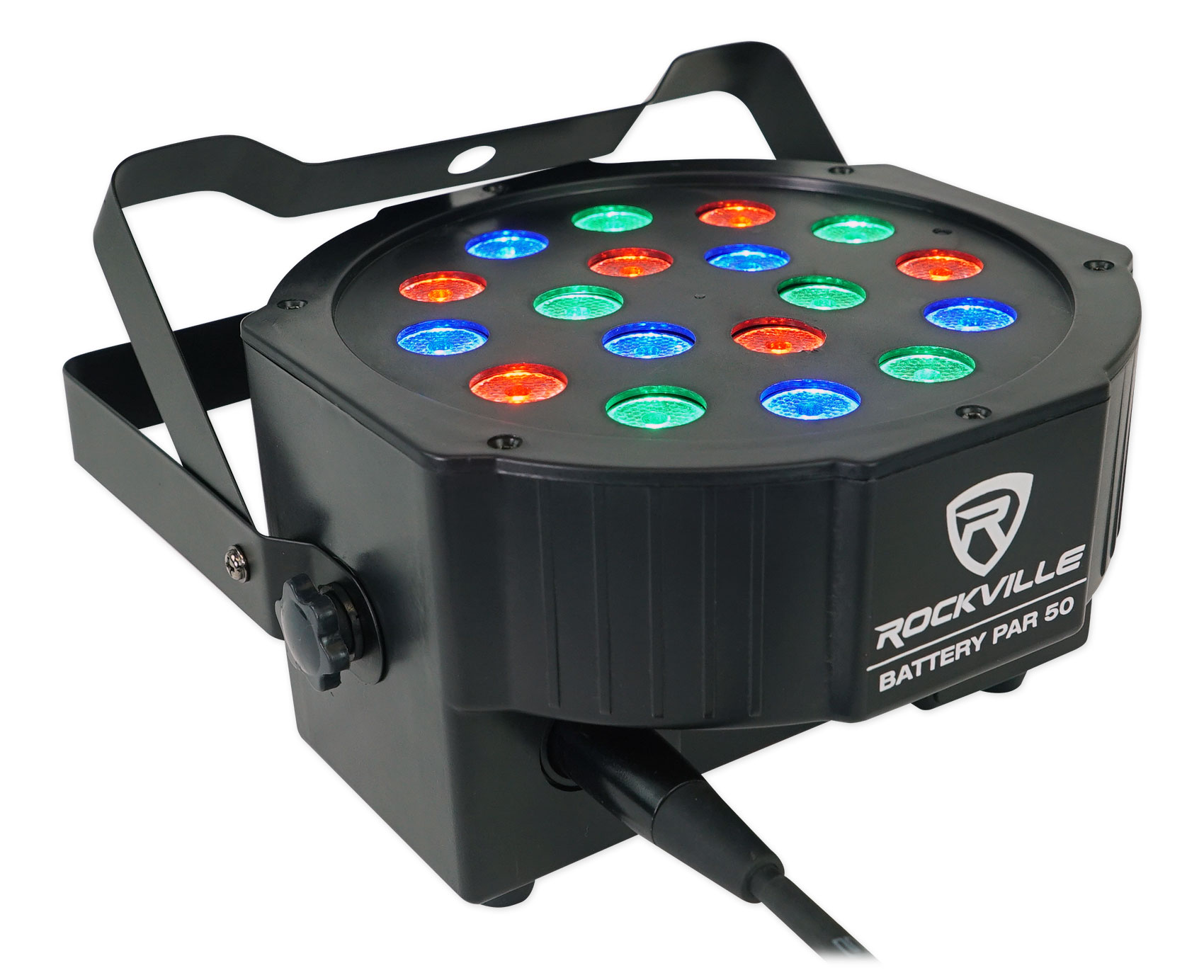 24) Rockville BATTERY PAR 50 Rechargeable LED DMX DJ Wash Up-Lights ...