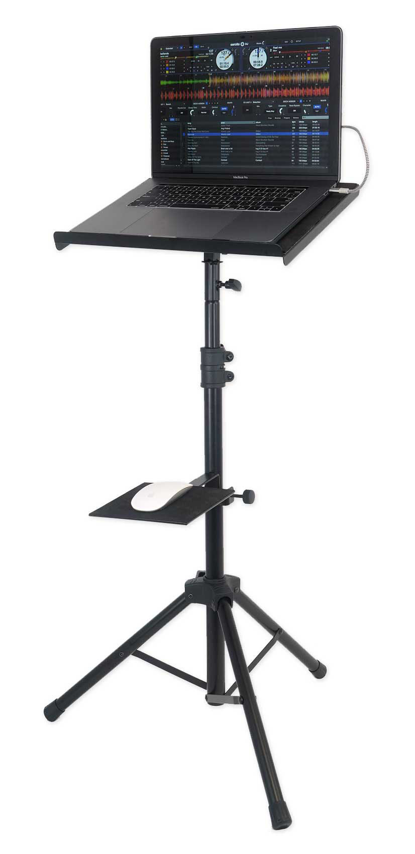 Rockville RLS67 Adjustable DJ Controller Tripod Stand w/ with Dual ...
