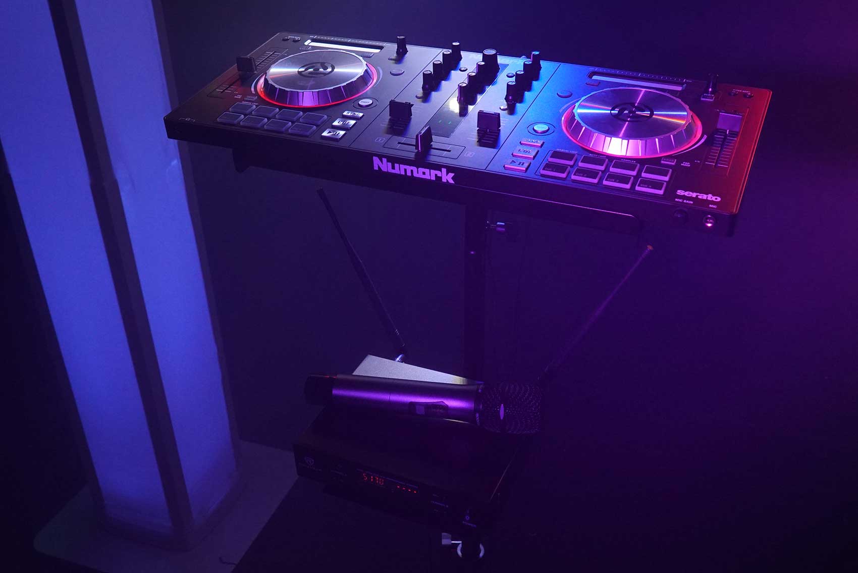 Rockville RLS67 Adjustable DJ Controller Tripod Stand w/ with Dual ...