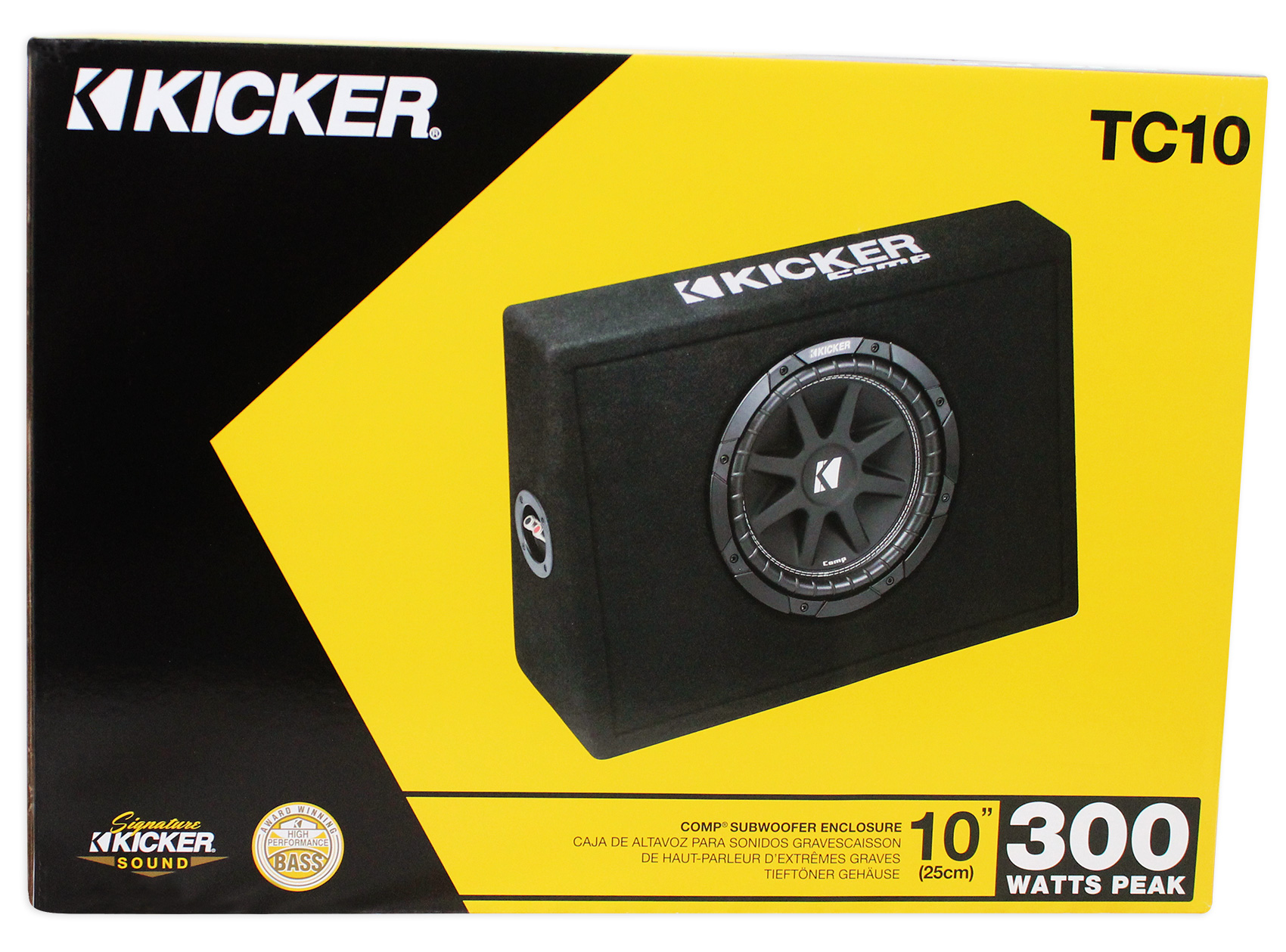 KICKER 43TC104 Comp 10" Subwoofer In Sub Box Enclosure+Amplifier+Amp ...