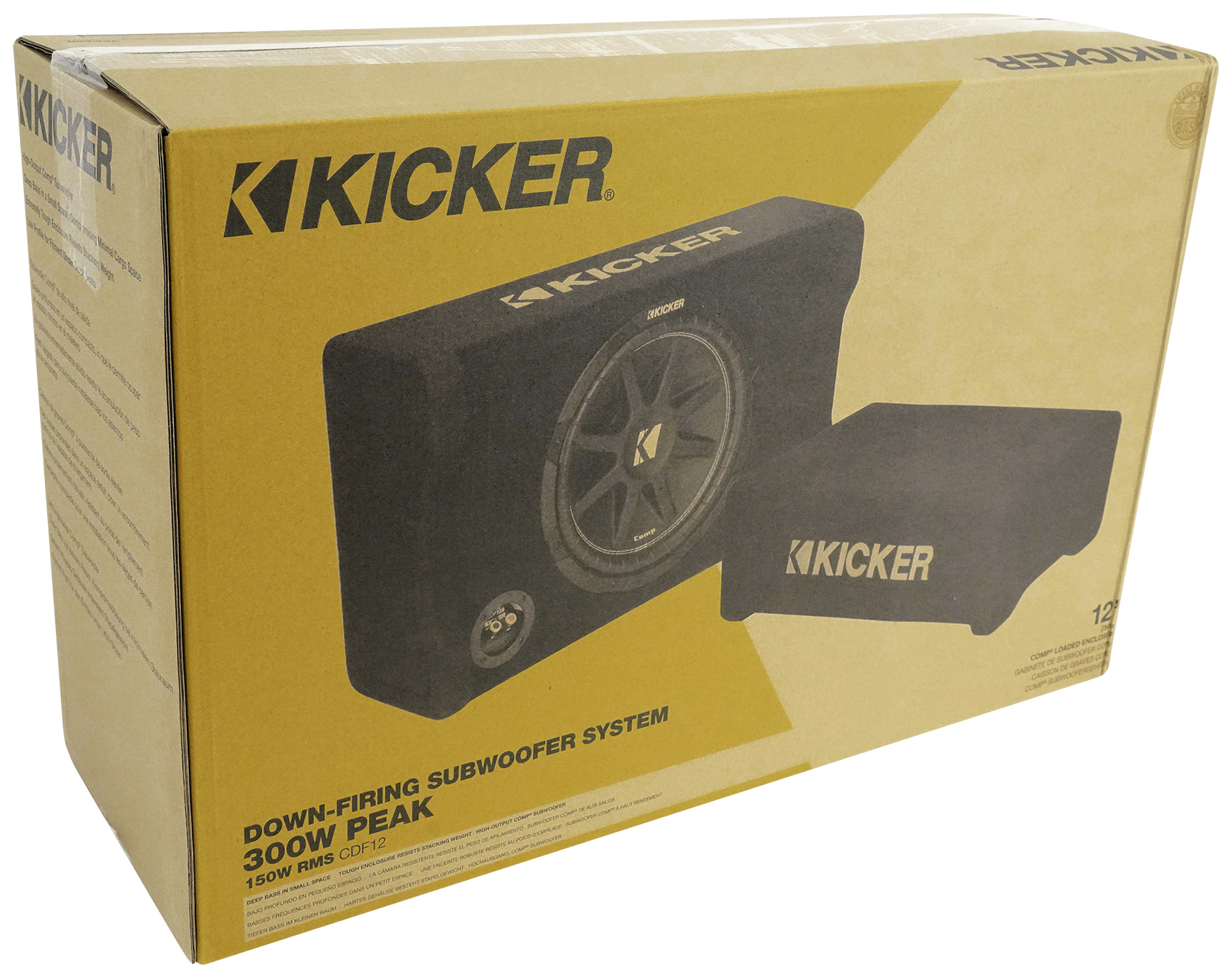 KICKER 48CDF124 Comp12 12" 300w Down Firing Car Subwoofer+Mono ...