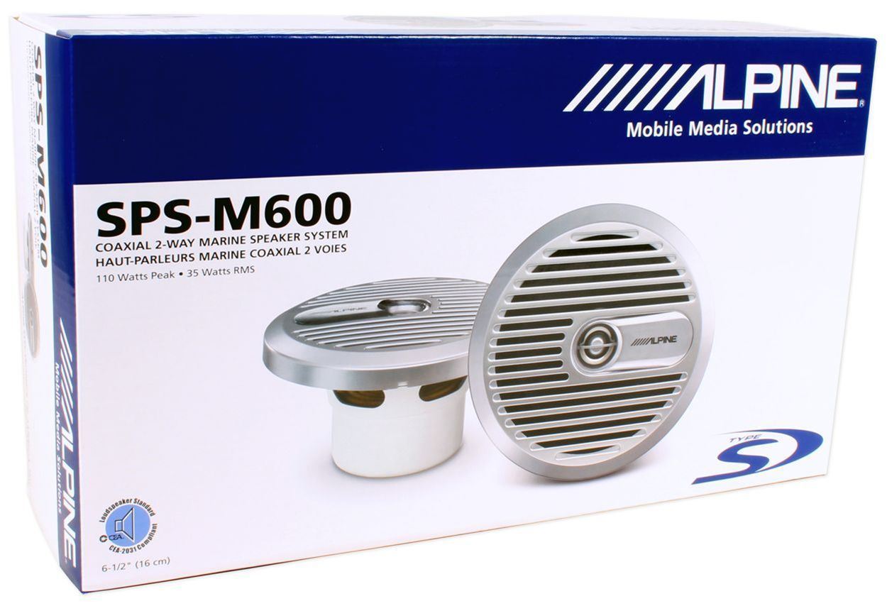 Sell Alpine SPS-M600 6.5" 2 Way Pair Of Marine Boat Speaker Totalling ...